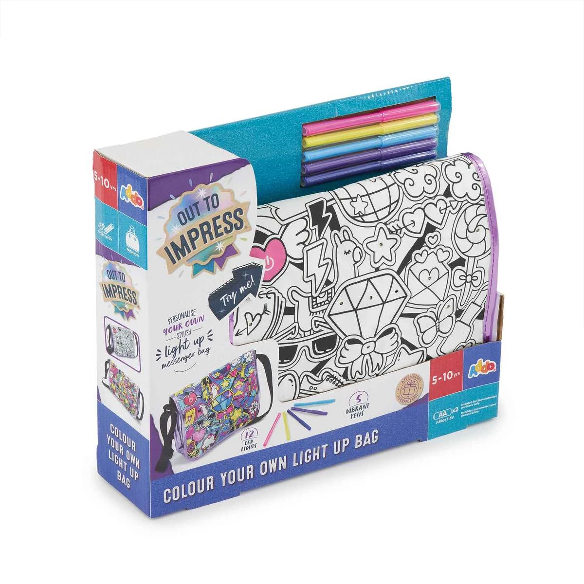 Out to Impress Colour Your Own Light Up Bag - Arts & Crafts - ADDO PLAY LTD