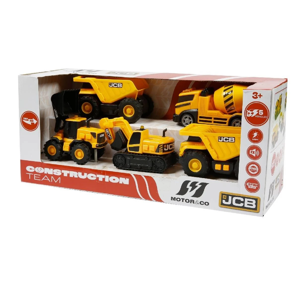 Set of 5 JCB Construction Vehicles - Juniors Toyshop